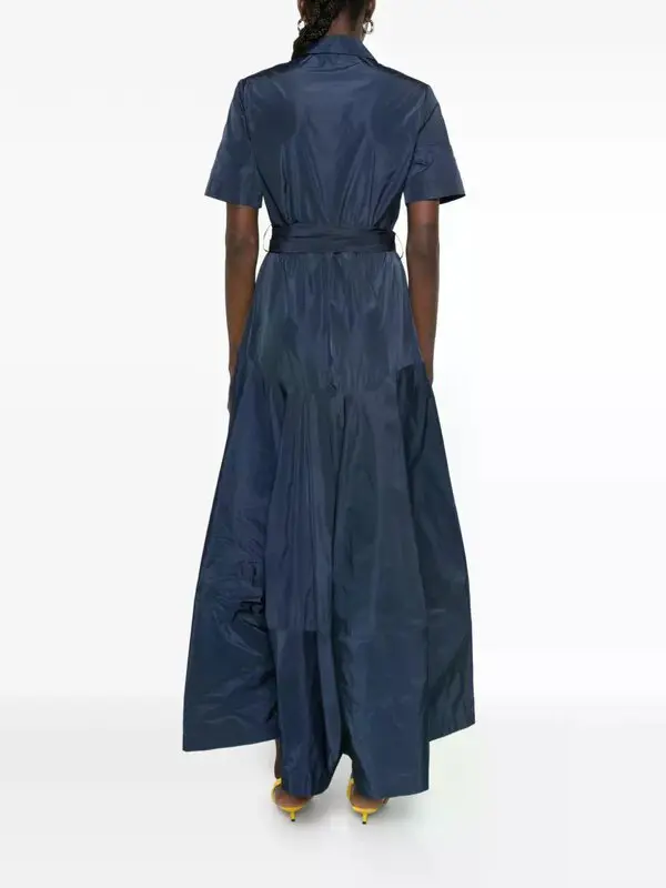 P.a.r.o.s.h Self-tie Maxi Dress With Button Fastening - Blue