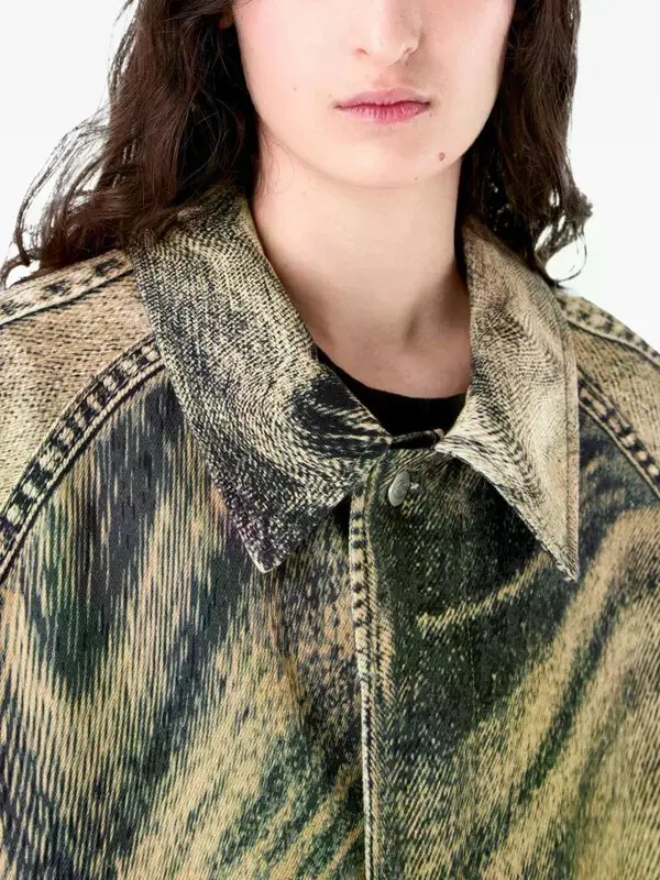 Camper Graphic Print Side Pocket Coat