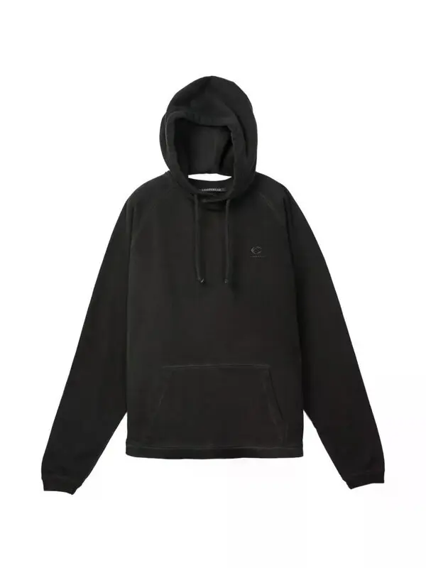 Camper Long Sleeve Drawstring Hoodie With Kangaroo Pocket - Black