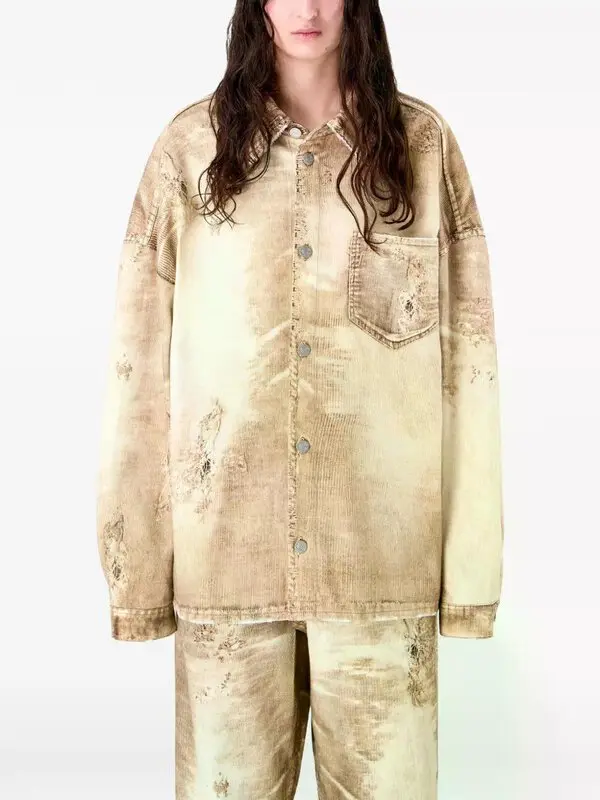 Camper Distressed Denim Shirt - Neutrals