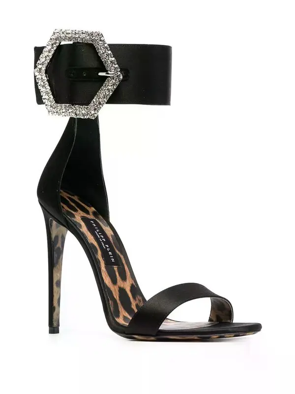 Philipp Plein Iconic Plein Rhinestone-buckle Sandals