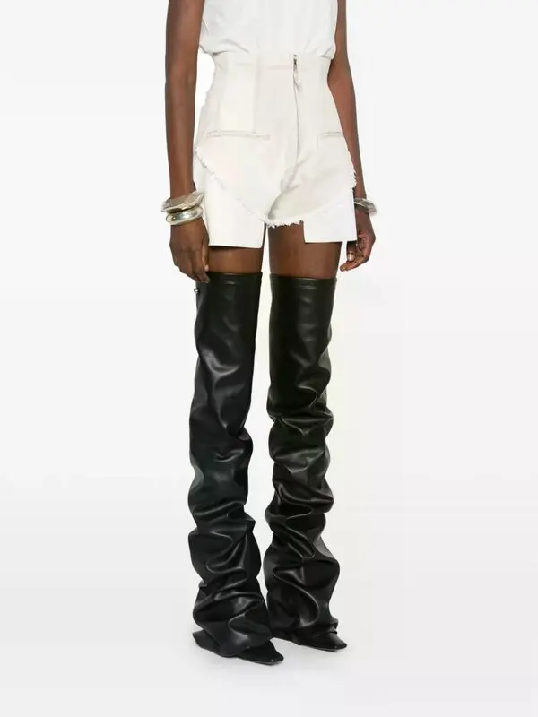 Rick Owens Frayed Hem Cut-off Shorts - Neutrals