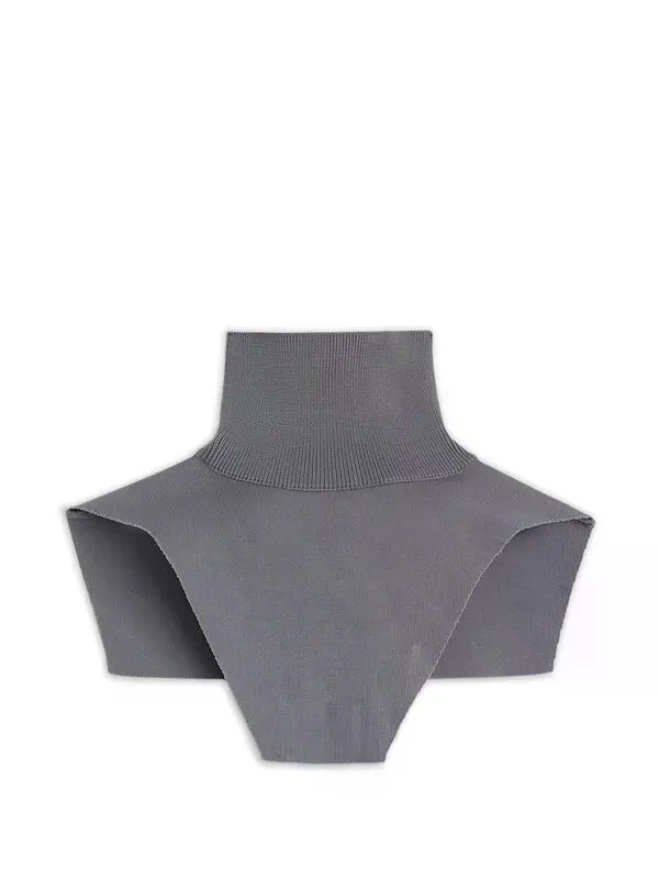 JIL SANDER Ribbed High-neck Plastron - Grey
