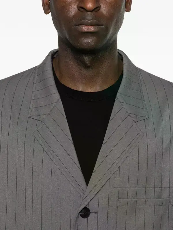 Y3 Pinstripe-pattern Single-breasted Coat