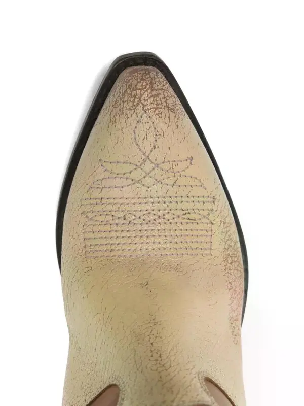 GOLDEN GOOSE Wish Star Embroidered Cowboy Boots - Brown