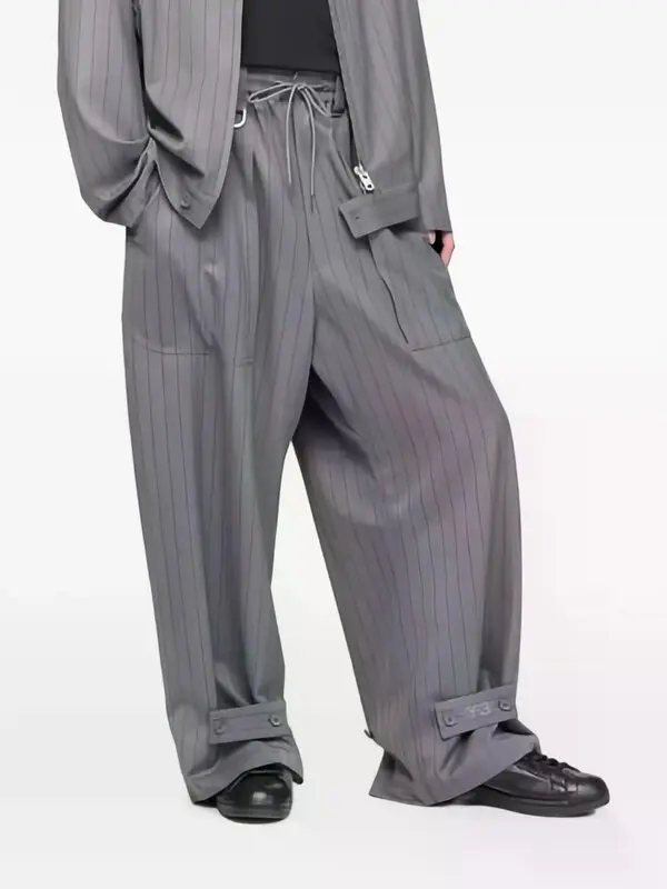 Y3 Pinstripe Pattern Trousers
