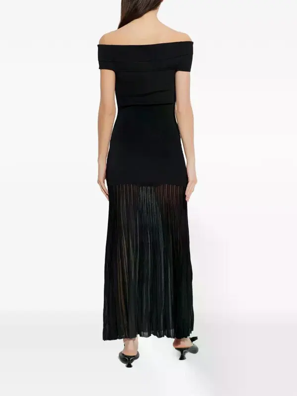 Michael Kors Off-shoulder Sheer Panel Maxi Dress - Black