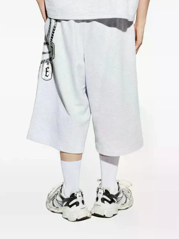 PDF Chain Dog Tag Print Wide-leg Trousers
