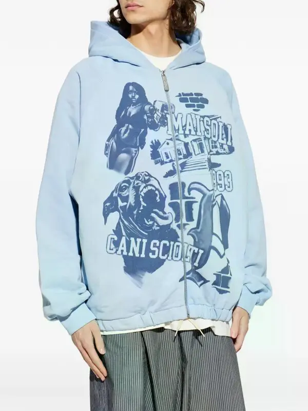 PDF Graphic-print Zip-up Hoodie