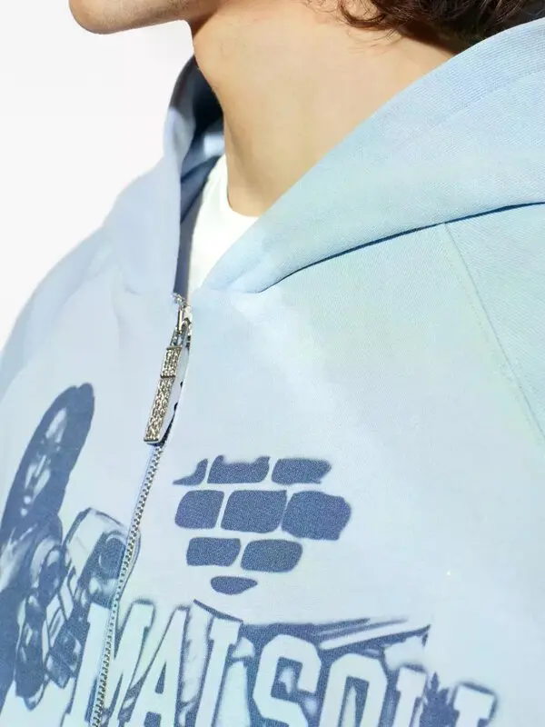 PDF Graphic-print Zip-up Hoodie
