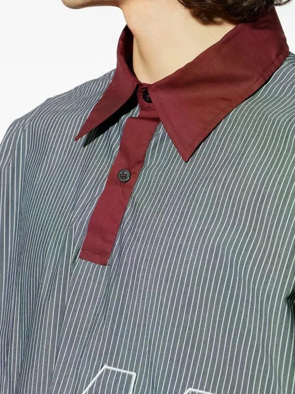 PDF Striped Embroidered Polo Shirt