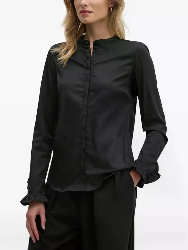 MOS MOSH Ruffled Cuff Shirt - Black