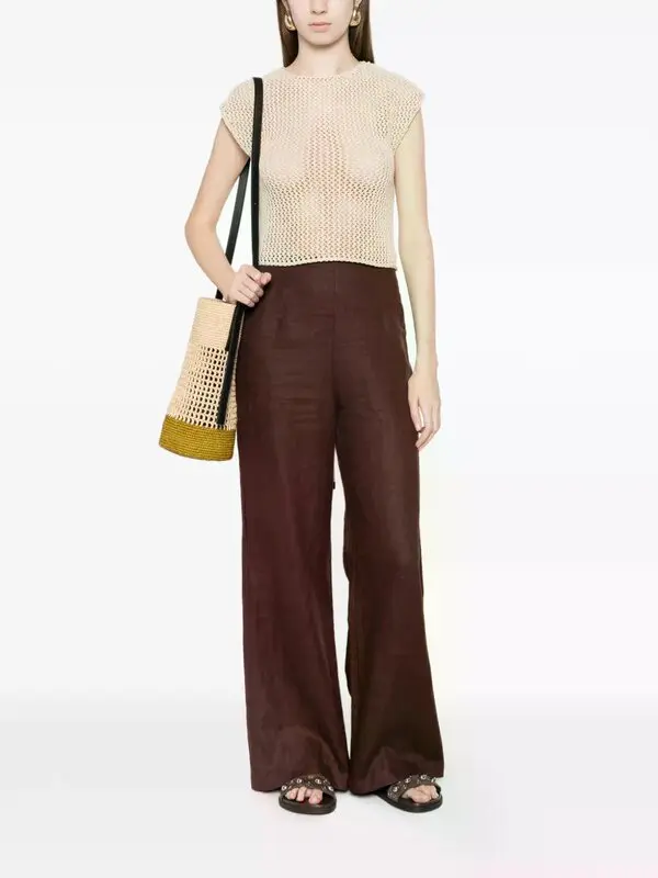 Alpha Studio Open-back Knit Top With Tie Detail