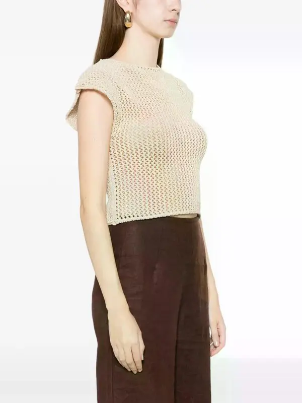 Alpha Studio Open-back Knit Top With Tie Detail