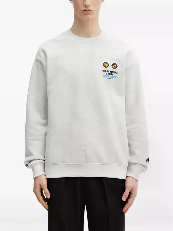 AAPE BY *A BATHING APE X Baby Milo Store Aapeunvs Logo Patch Sweatshirt - Grey