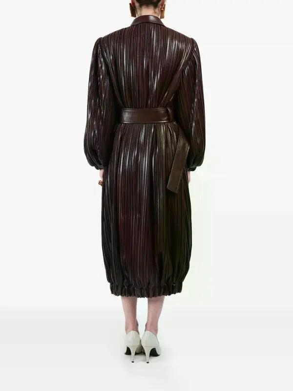 ROWEN ROSE Pleated Long Bomber Coat