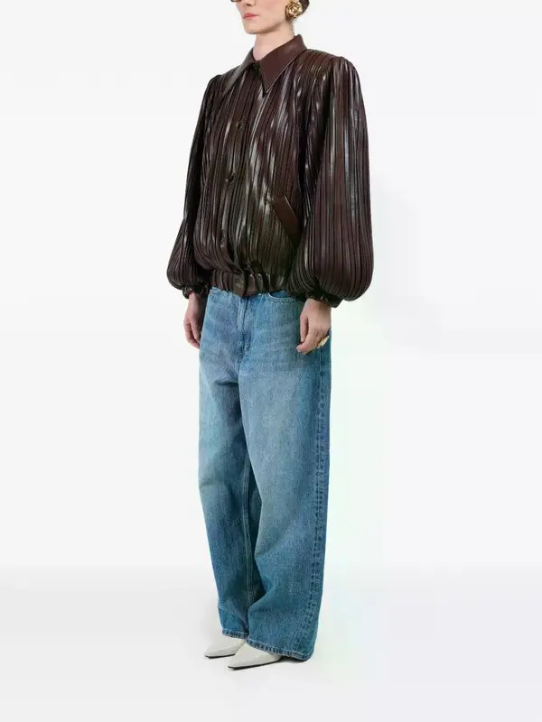 ROWEN ROSE Pleated Bomber Jacket