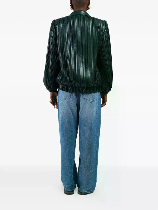 ROWEN ROSE Pleated Bomber Jacket