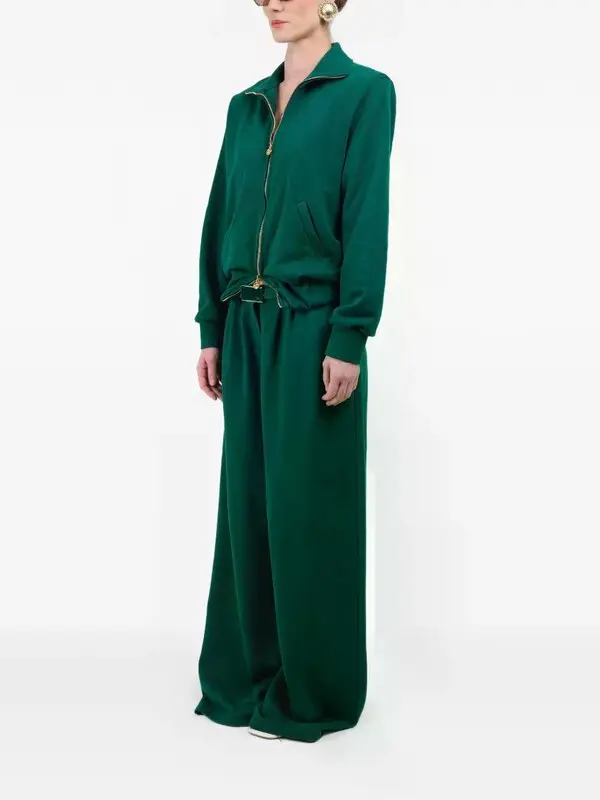 ROWEN ROSE Straight-cut Zip Sweatshirt - Green