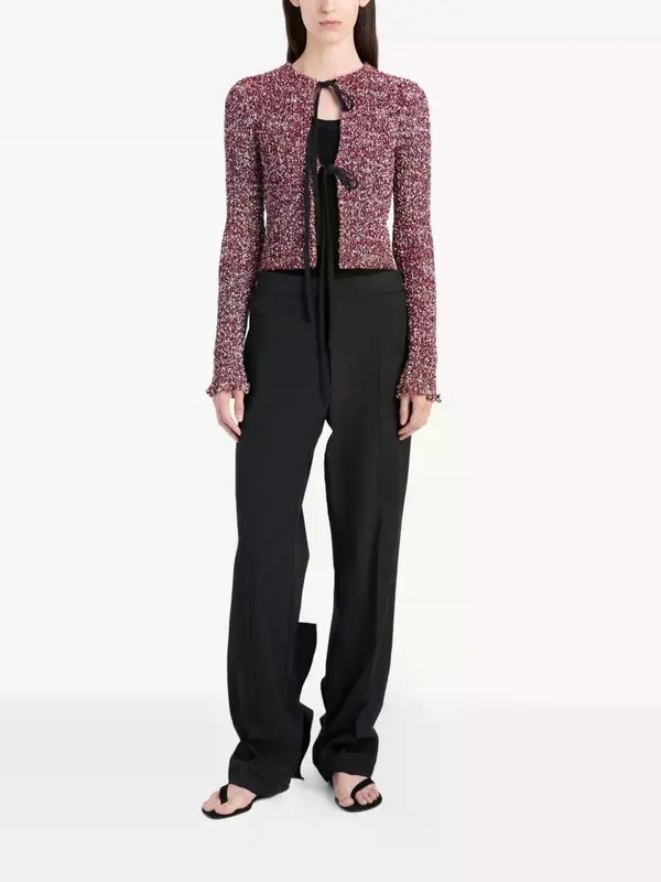 Proenza Schouler Colette Ruffled Tie Cardigan - Red