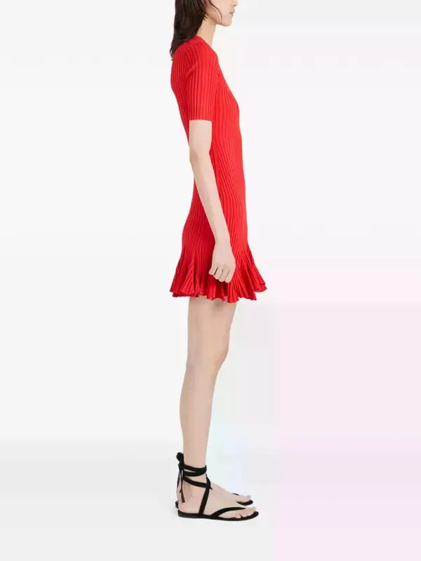 Proenza Schouler Leandra Ribbed Knit Mini Dress - Red