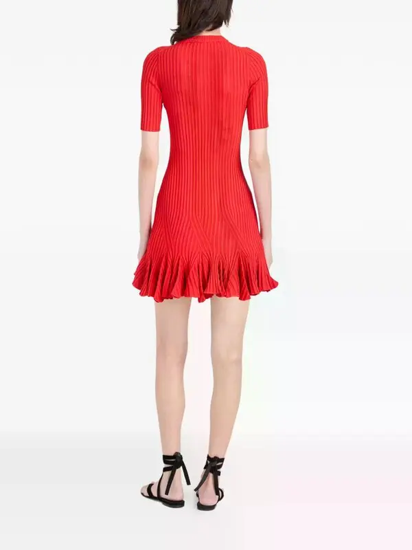 Proenza Schouler Leandra Ribbed Knit Mini Dress - Red