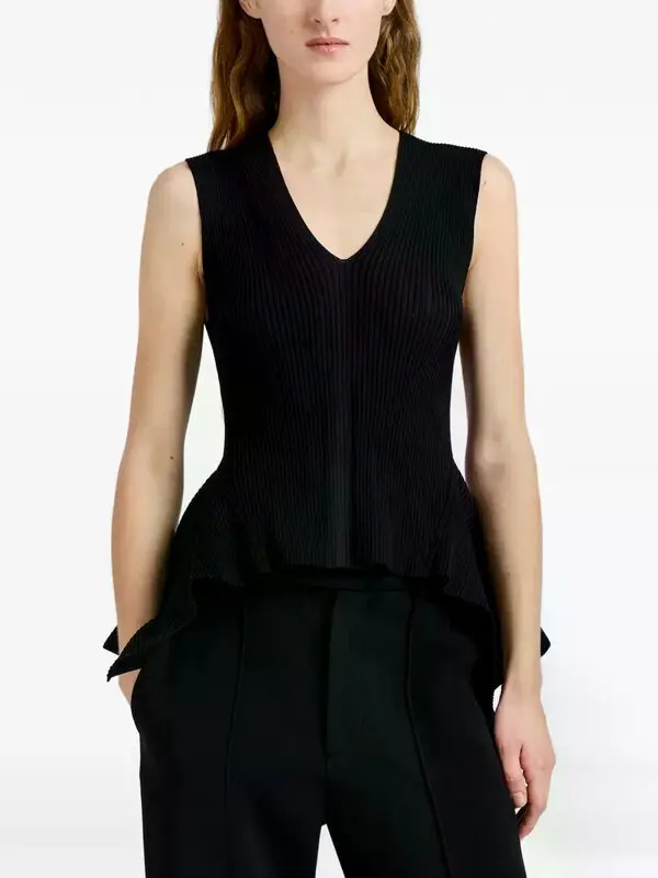 Proenza Schouler Ribbed V-neck Sleeveless Top