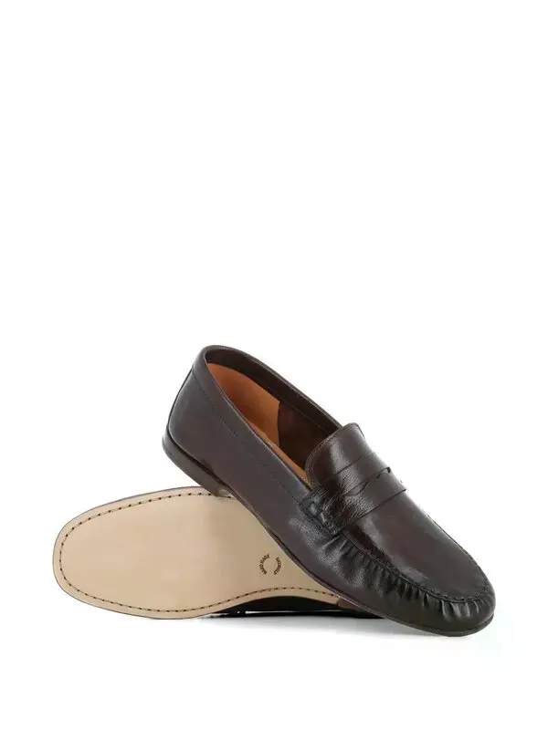 ALBERTO FASCIANI Penny Leather Loafers