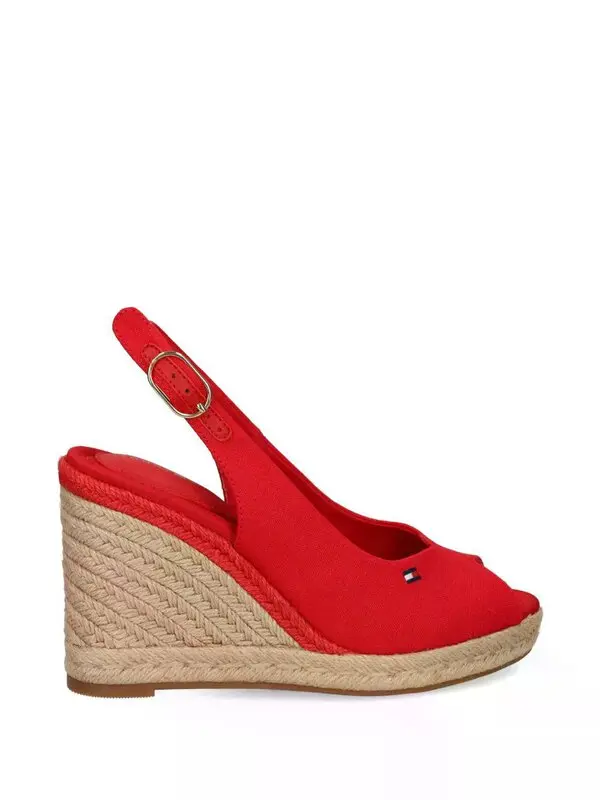 Tommy Hilfiger Slingback Wedge Espadrilles - Red
