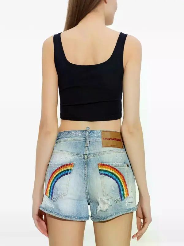 Dsquared2 Embroidered Sleeveless Cropped Top