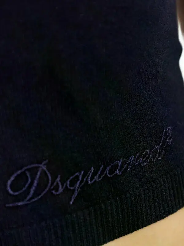 Dsquared2 Embroidered Sleeveless Cropped Top