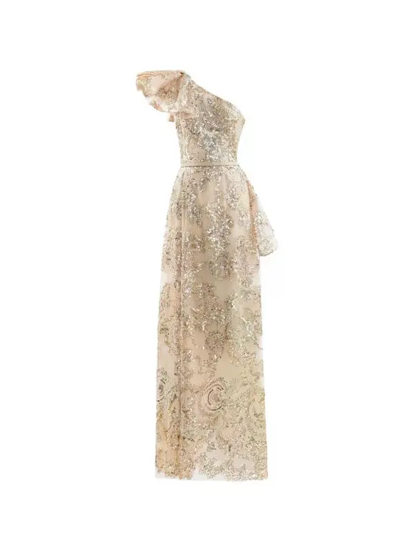 SAIID KOBEISY Embellished Maxi Dress - Neutrals