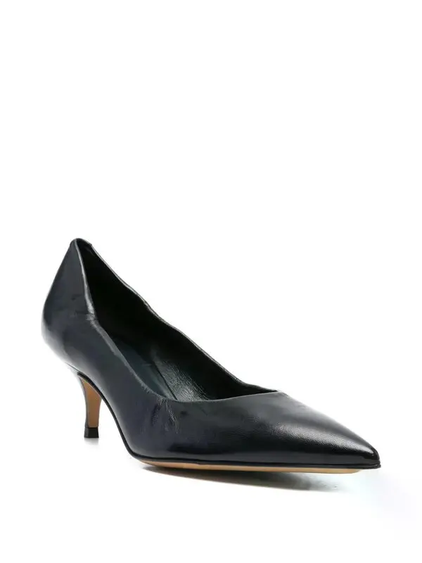 GUGLIELMO ROTTA Azelie Pointed Leather Pumps - Blue