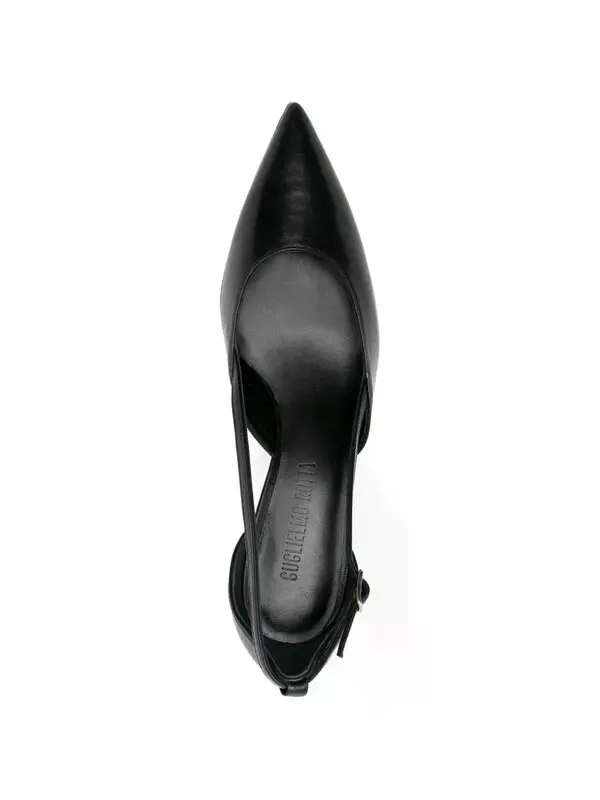 GUGLIELMO ROTTA Leather Pointed Toe Slingback Pumps - Black