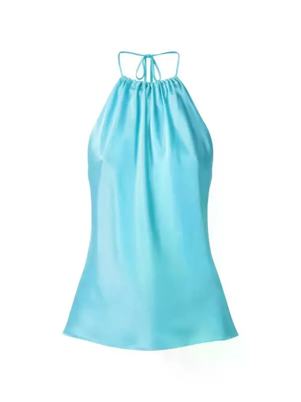 Pinko Halter-neck Top With Tie Straps - Blue