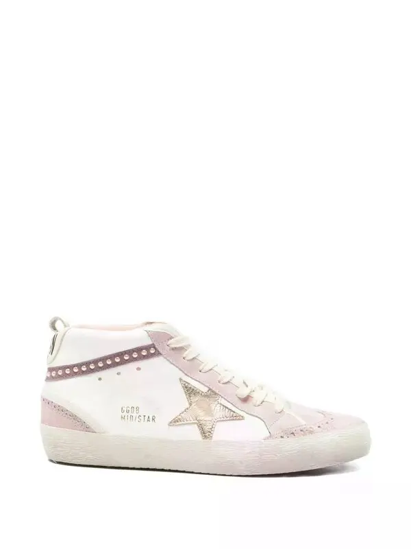 GOLDEN GOOSE Mid Star Classic Sneakers With Stud Embellishments - Neutrals