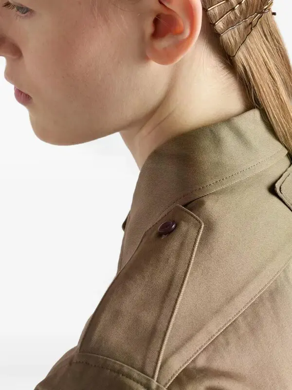 Prada Chino Shirt With Classic Collar And Flap Pockets - Neutrals