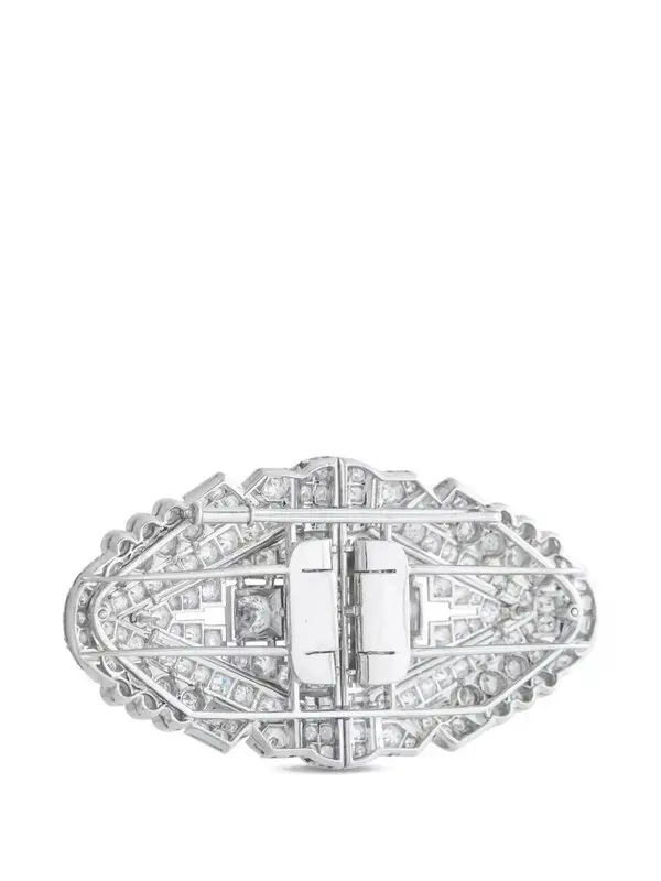 LB EXCLUSIVE Platinum Diamond Geometric Brooch