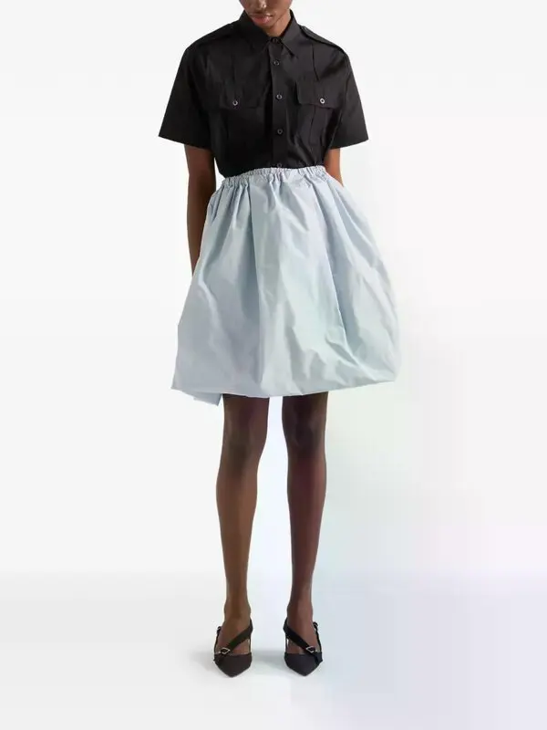 Prada Elastic Waist Mini Skirt - Blue