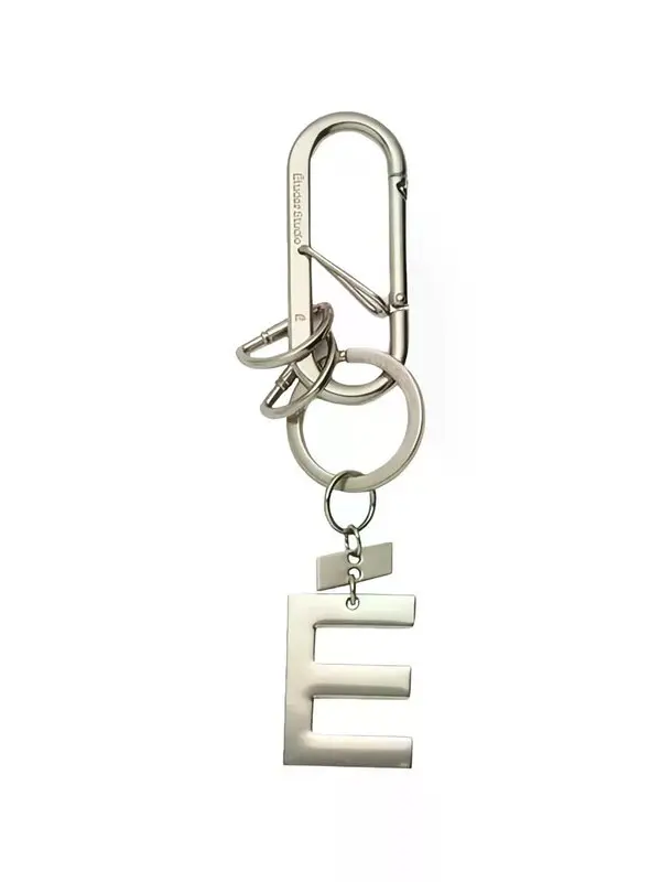 Études Studio Tone Carabiner Keyring With Initial Detail - Silver