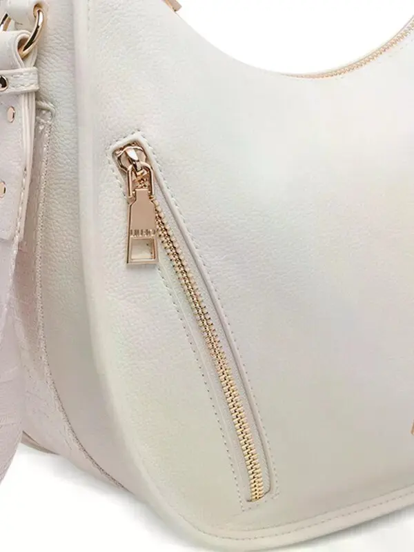 Liu Jo Cream Logo Detail Zip Closure Crossbody Bag