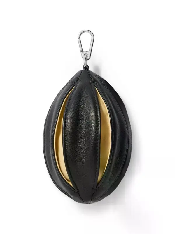 LEMAIRE Balloon Zipped Leather Key Charm - Black