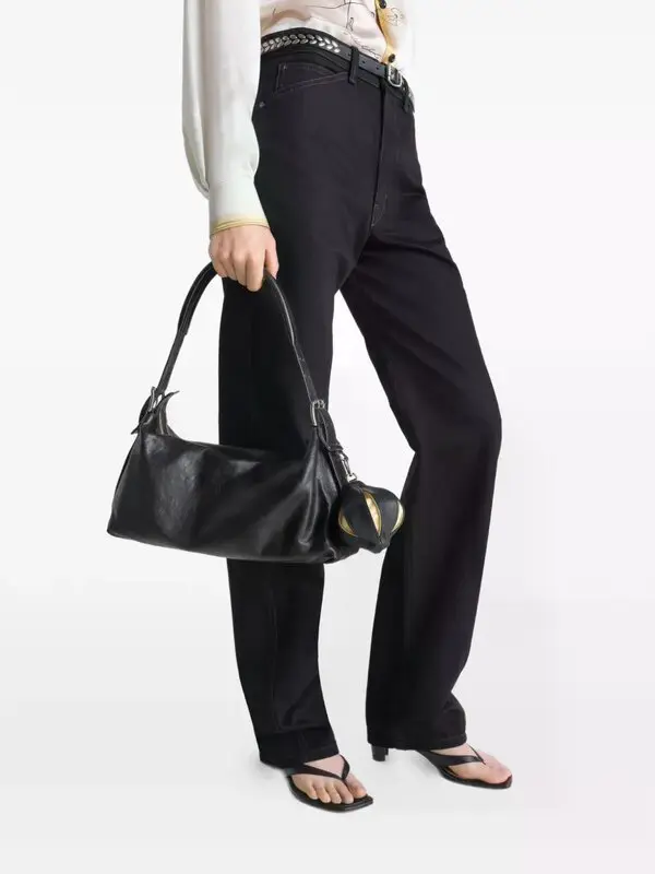LEMAIRE Balloon Zipped Leather Key Charm - Black