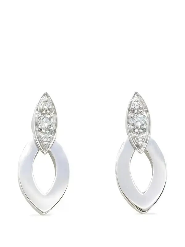 Cartier 18k White Gold Diamond Earrings - Silver