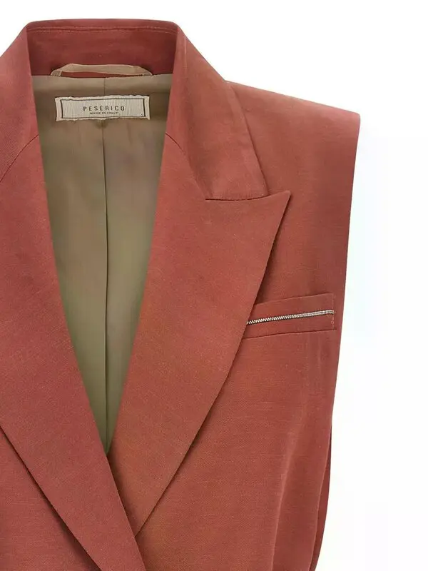Peserico Double-breasted Peak Lapel Vest With Belt