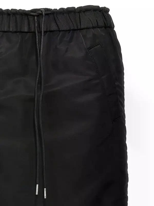 Sacai Midi Skirt With Side Zips And Pleats