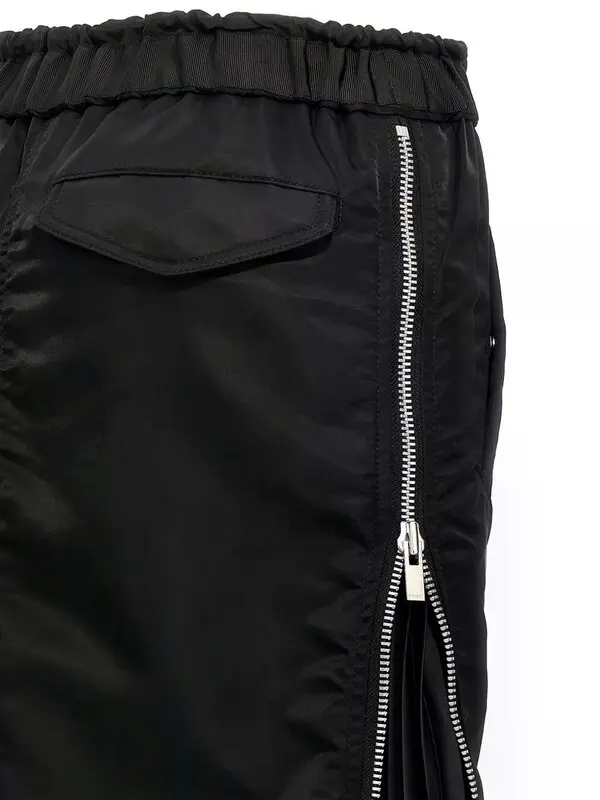 Sacai Midi Skirt With Side Zips And Pleats