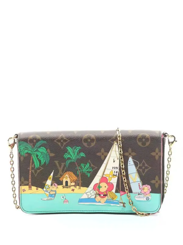 LOUIS VUITTON 2021 Felicie Monogram Chain Shoulder Bag - Brown