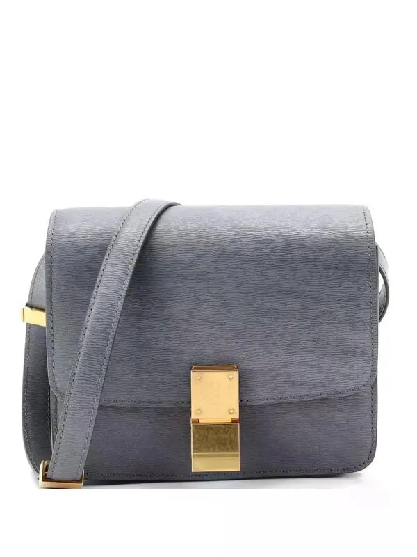 Celine Classic Box Bag Grainy Leather Teen Shoulder Bag - Grey