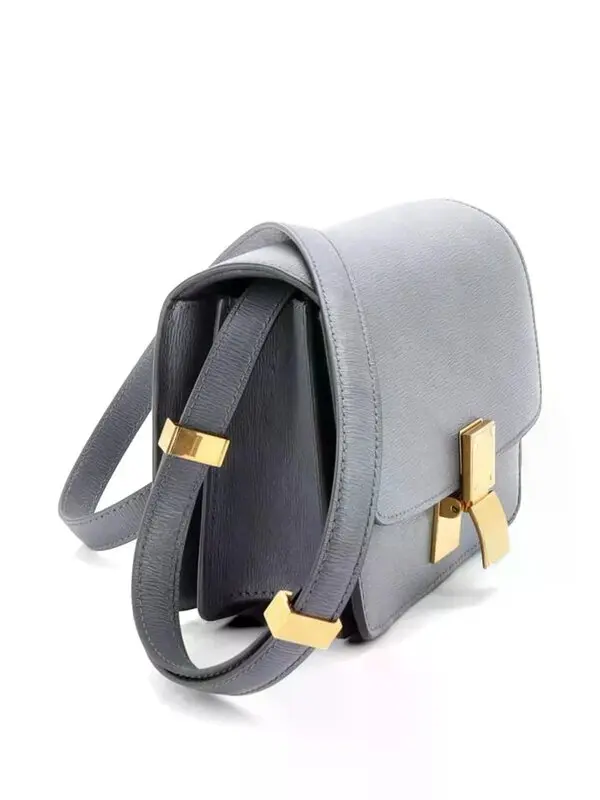 Celine Classic Box Bag Grainy Leather Teen Shoulder Bag - Grey
